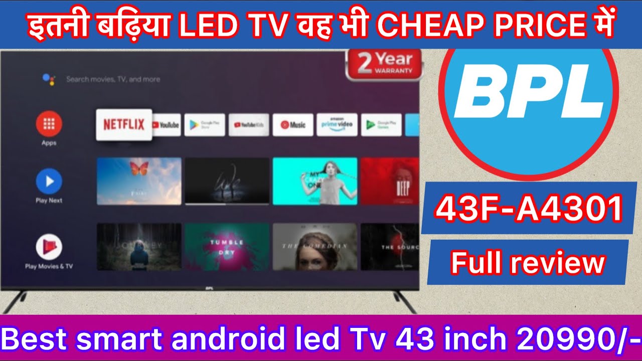 Bpl 43 inch smart android led Tv 43F A4301 Full demo and review video ...