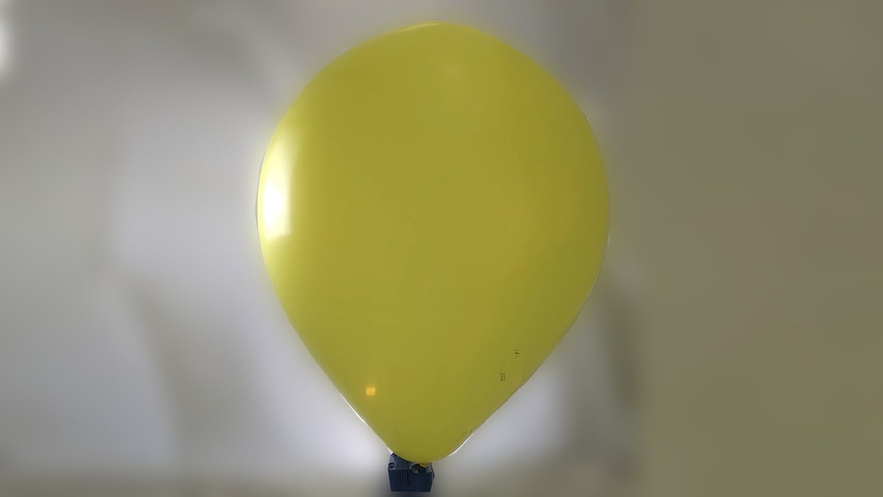 #119 BTP - huge yellow balloon blow to pop - YouTube