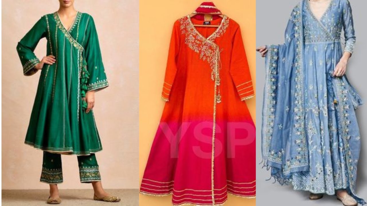 beautiful angrakha style //angrakha top kurti and frak// My creations ...