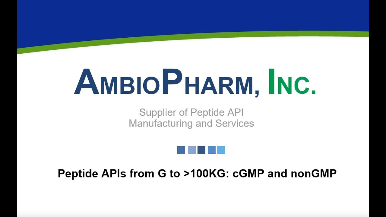 Peptide API’s from g to 1000kg: cGMP and nonGMP - YouTube