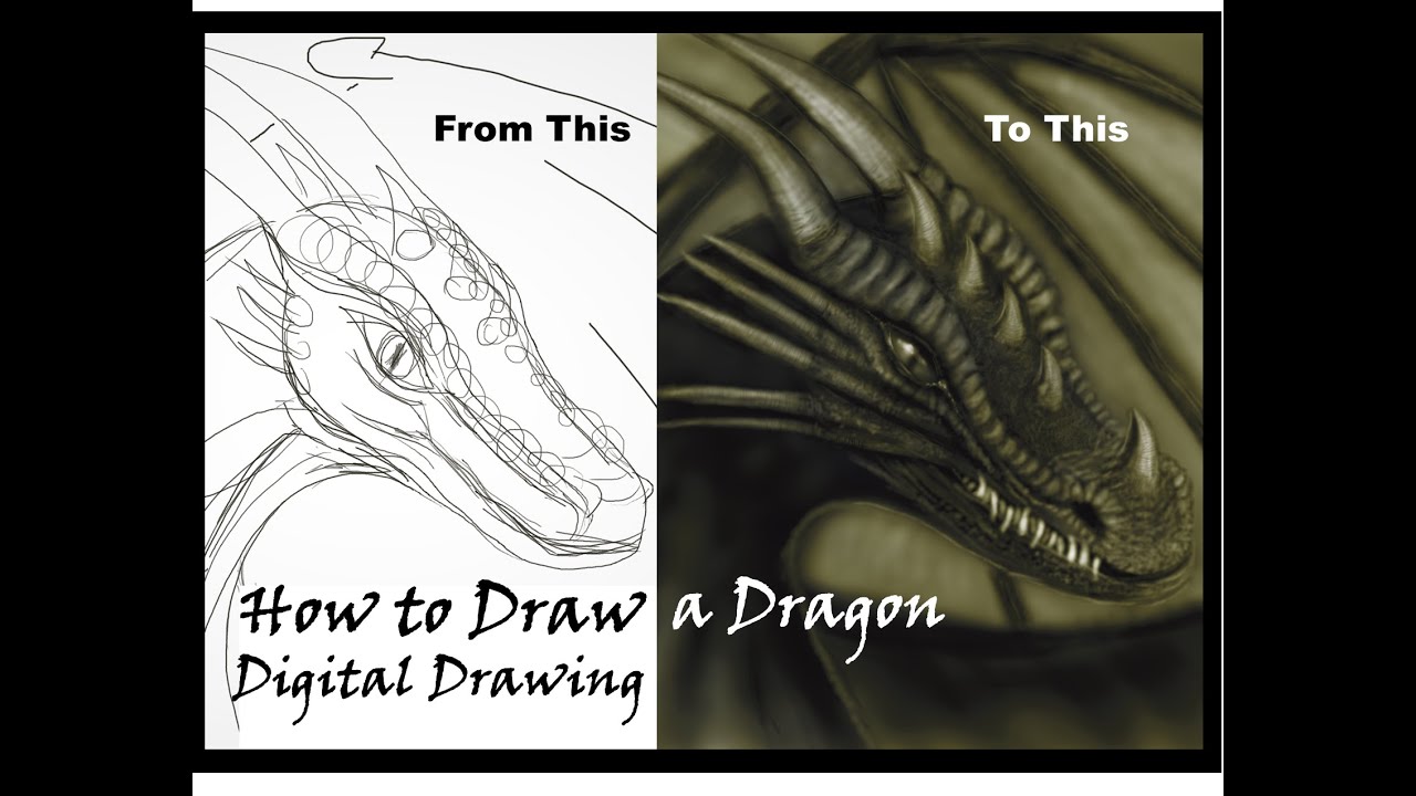 How to Draw a Dragon / Digital Art Timelapse - YouTube