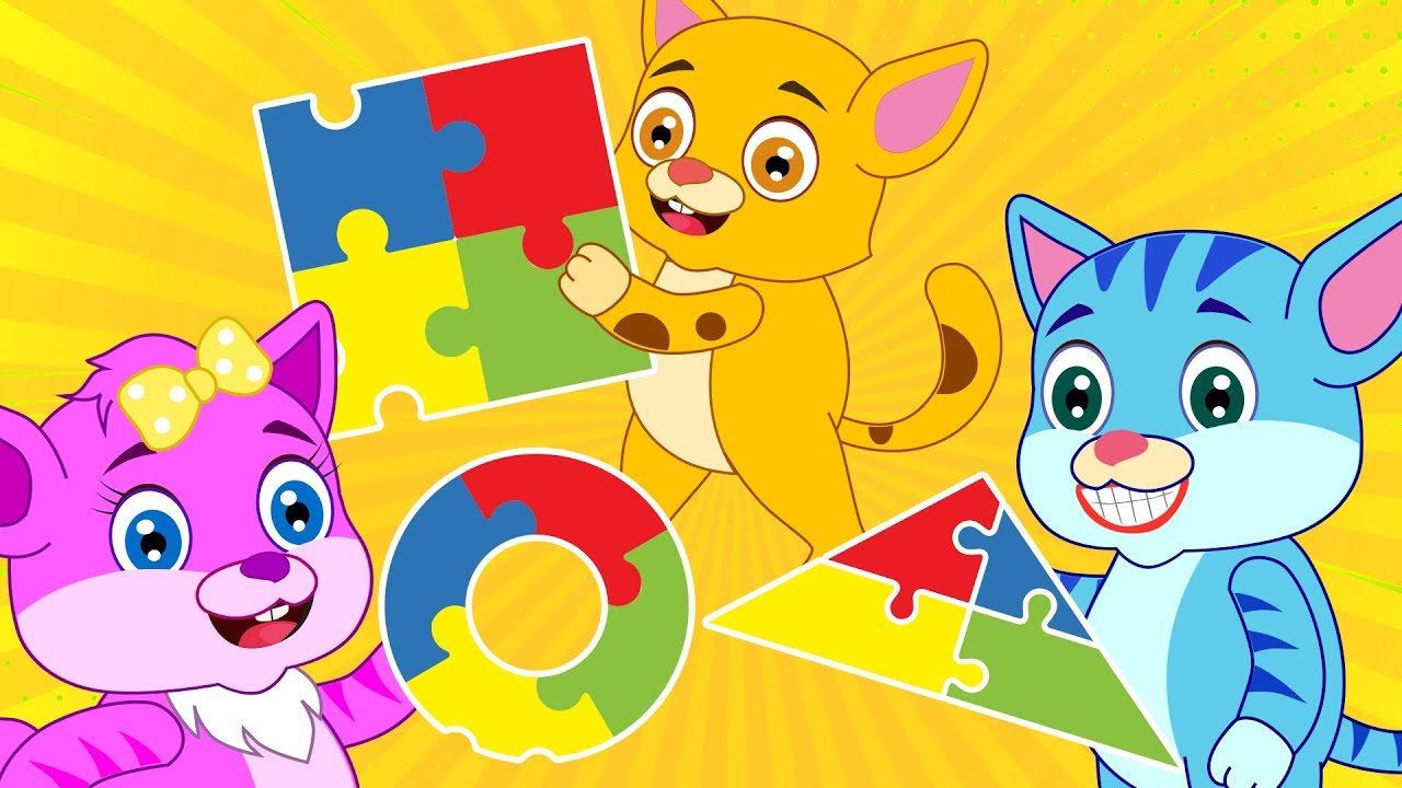 Cats Baby Learning Shapes | Cats Cartoons For Kids - YouTube