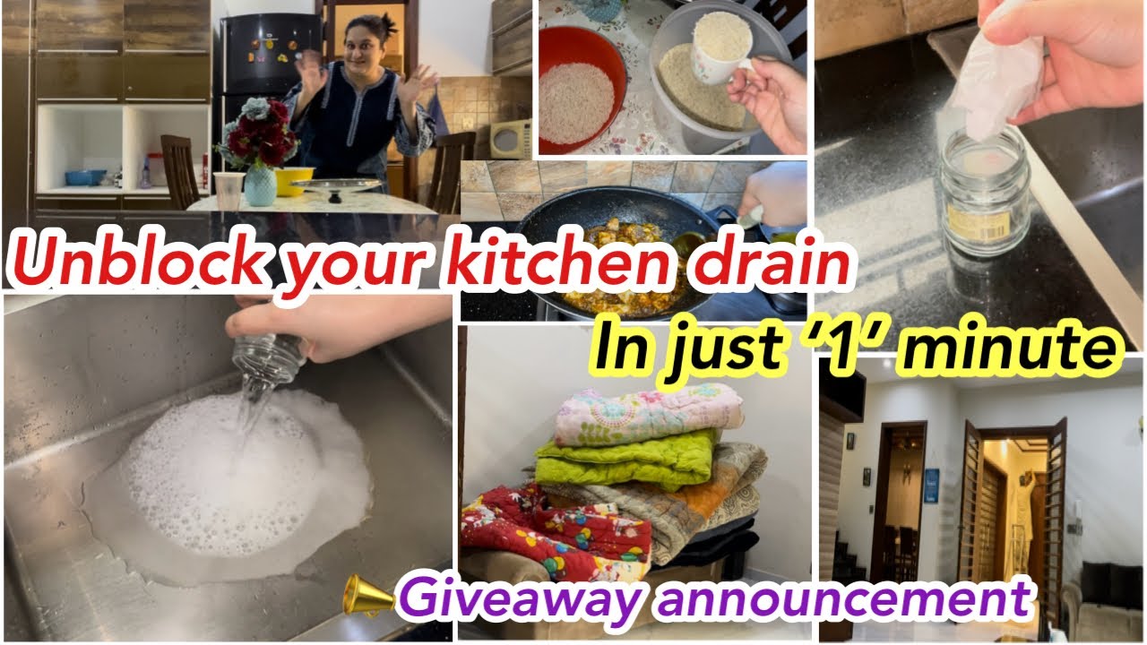 Unblock/Unclog your kitchen drain in just ‘1’ minute|Tarab khan vlogs ...