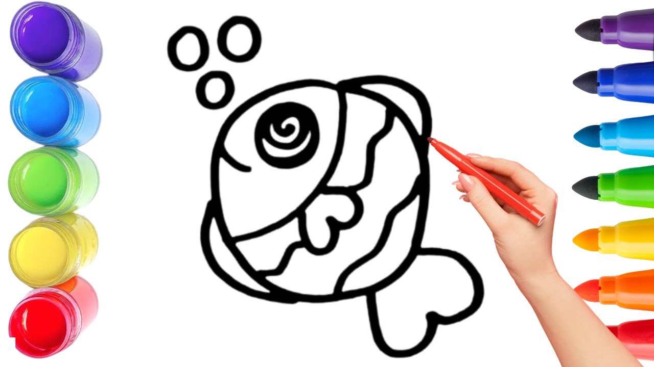 How To Draw fat fish Drawing easy, Painting & Coloring For Kids and ...