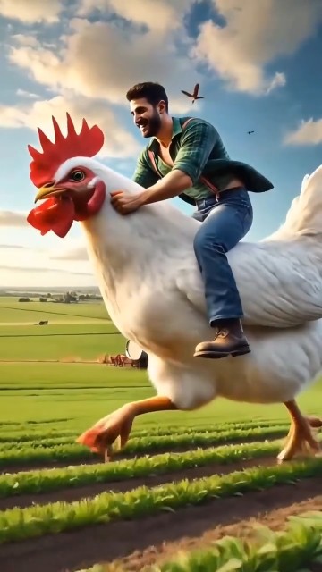 man riding fast chicken🐔 aivideo #aishorts #shorts #shortvideo - YouTube