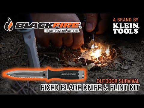 Blackfire Fixed Blade Knife with Holster and Flint | BBM6101