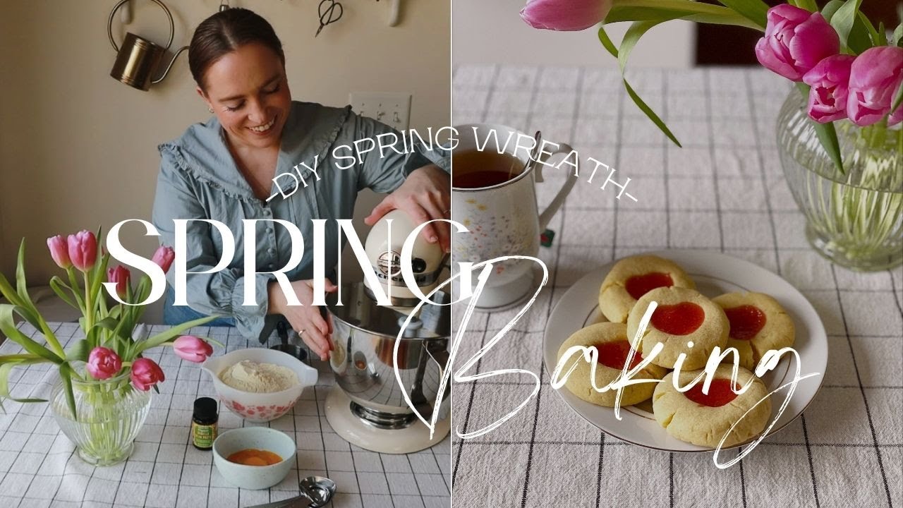 Welcoming Spring: Homemade Jam Thumbprint Cookies, DIY Spring Wreath ...
