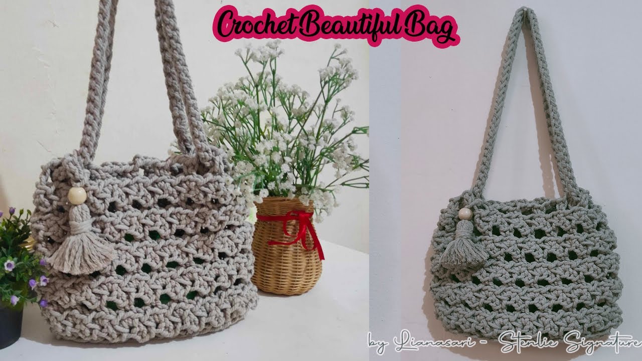 Tas Rajut Cantik Benang Macrame - YouTube