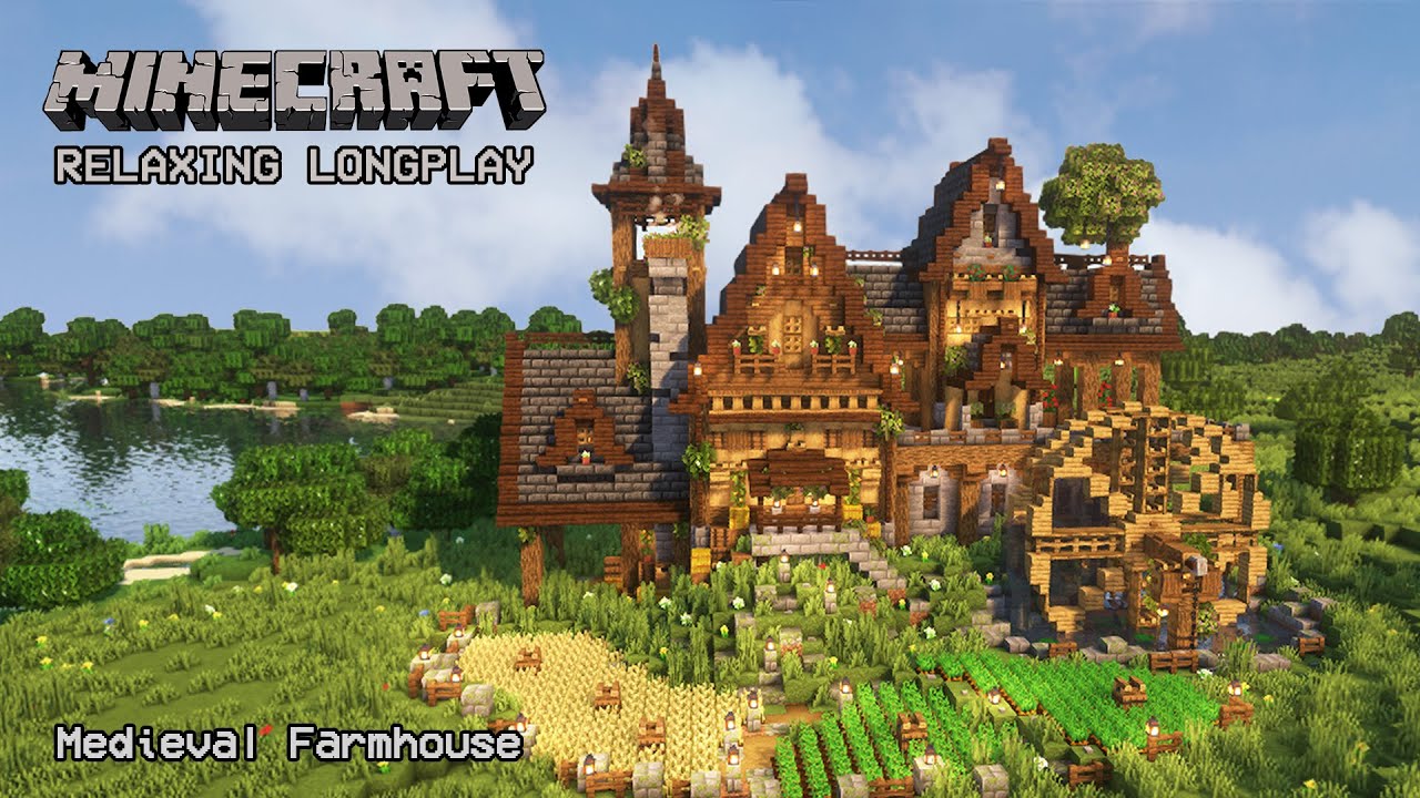 Minecraft Relaxing Longplay - Medieval Farmhouse - Cozy Cottage House ...