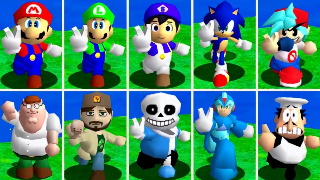 70+ Characters Victory Animations - Super Mario 64 PC Port - YouTube