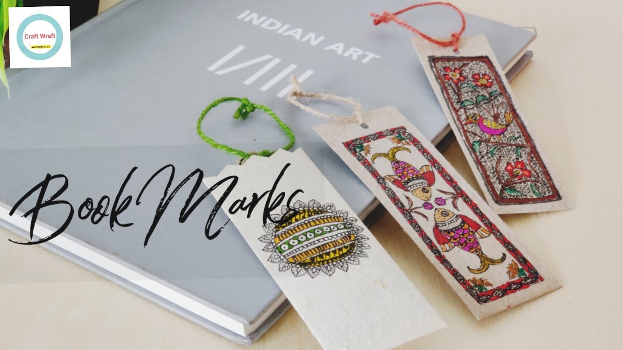 Bookmark with Indian Traditional Madhubani folk Art Design ll easy ...