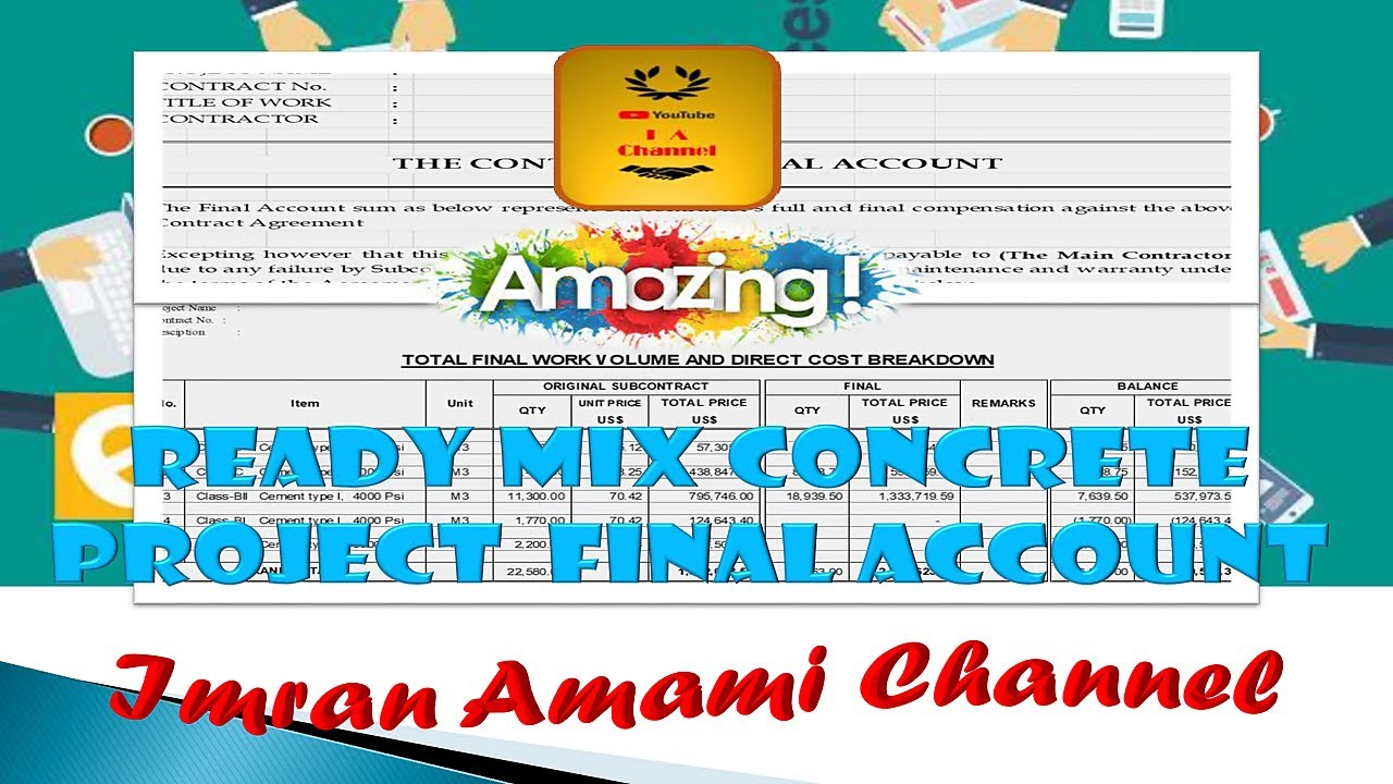 READY MIX CONCRETE PROJECT FINAL ACCOUNT-imran amami channel - YouTube