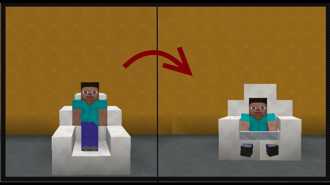 ماين كرافت | كيف تجلس على كرسي | How to make any chair sittable - YouTube