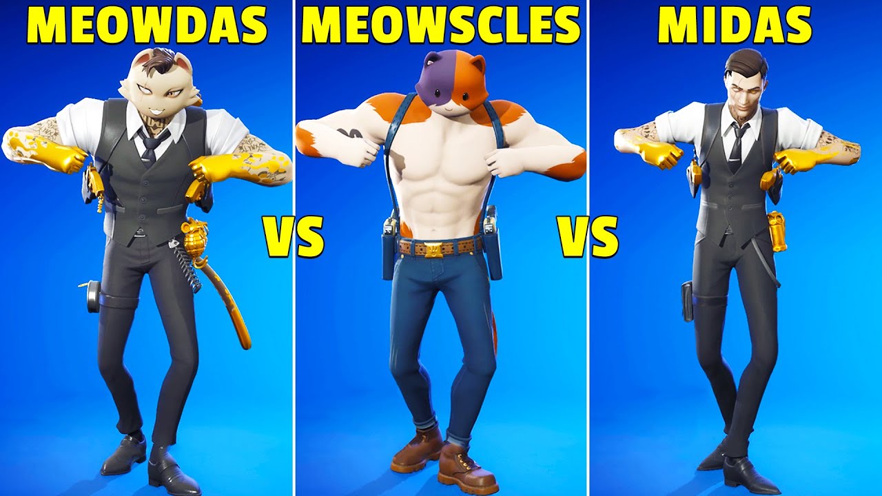 MEOWDAS vs MIDAS vs MEOWSCLES in Fortnite Dance Battle! - YouTube