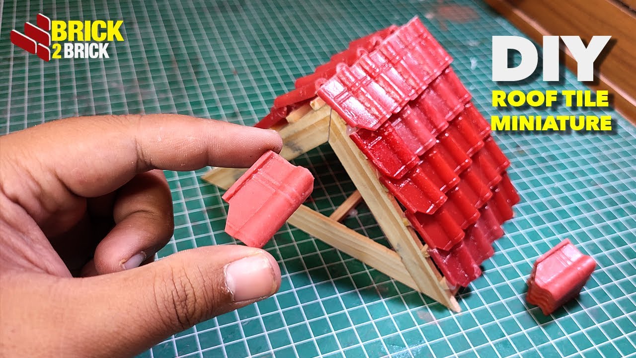 DIY HOW to MAKE MINIATURE ROOF TILE #miniature #diy - YouTube