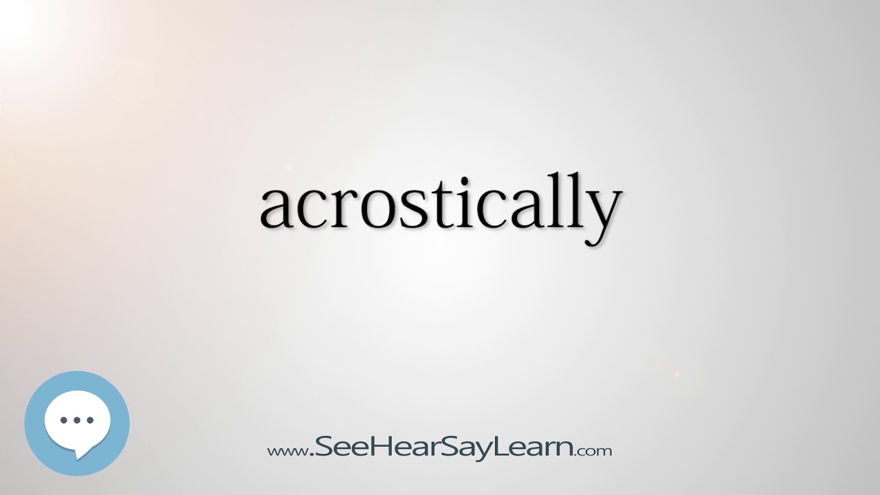 acrostically (Every English Word Pronounced) 📕🔊🗣️😎 - YouTube