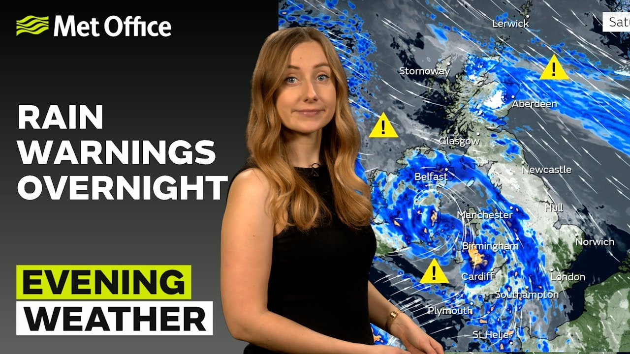24/01/2026 - Persistent rain overnight - Evening Weather Forecast UK ...