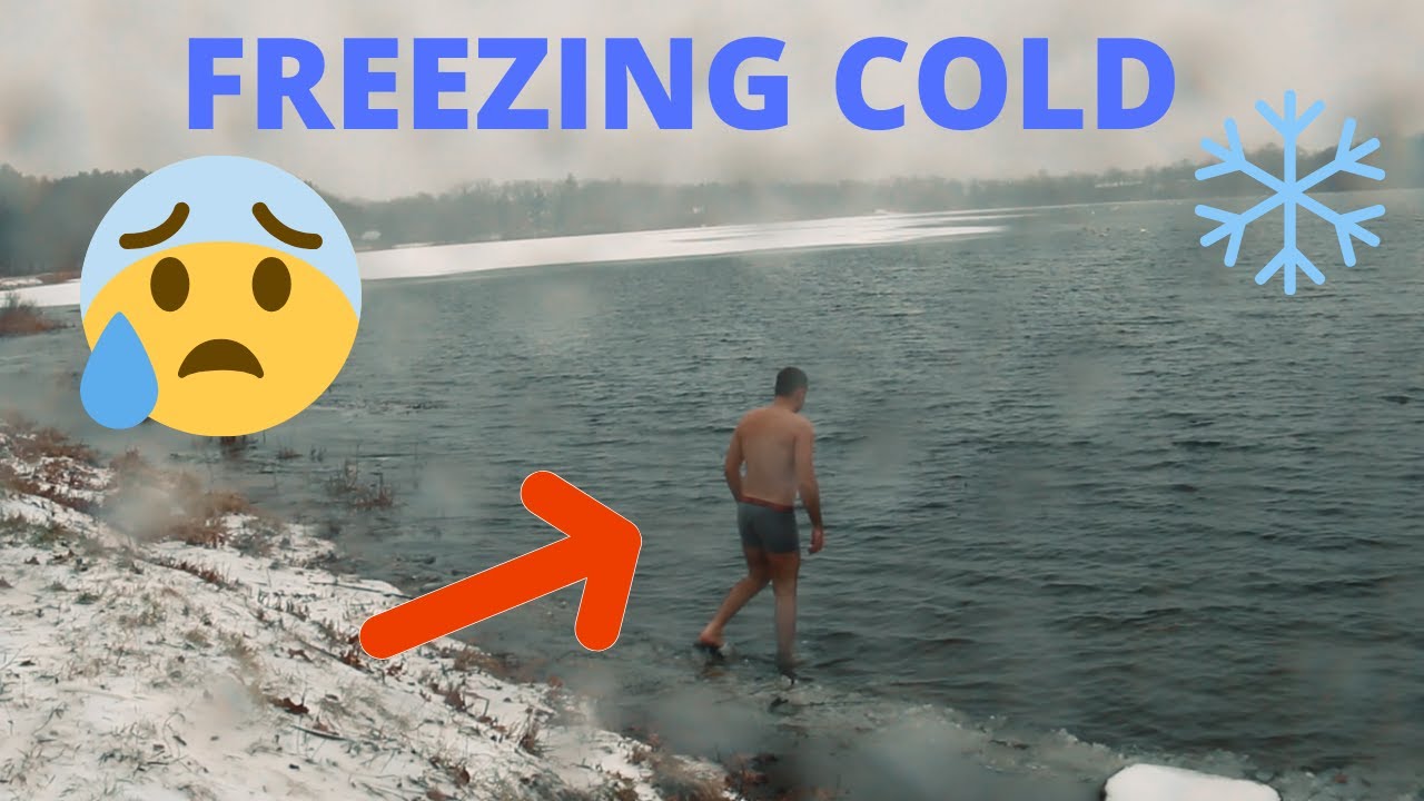 GUY GETS INTO FREEZING COLD WATER (BLIZZARD WINTER CHALLENGE) - YouTube