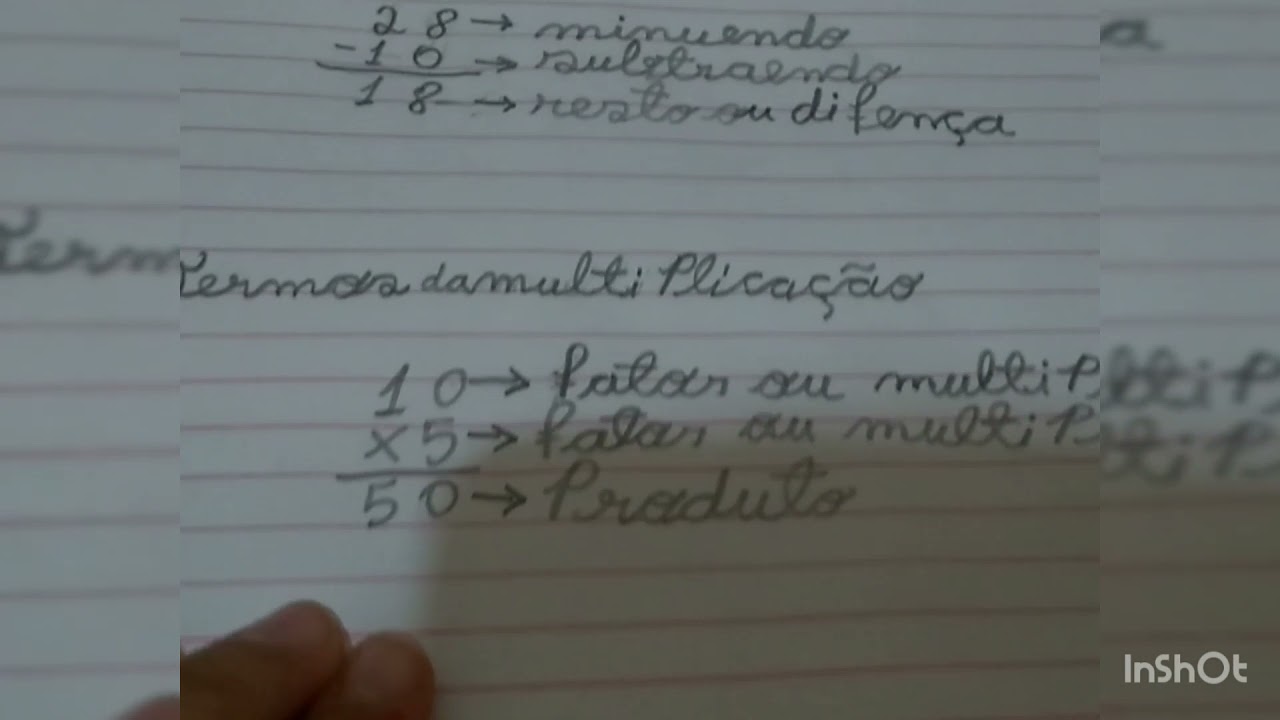Ensinando o nome dos termos das 4 operações da Matemática - YouTube