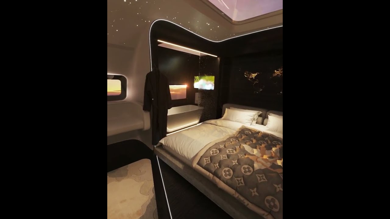 Luxury futuristic private jet design - YouTube