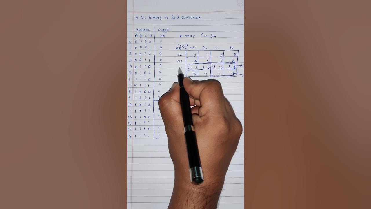 4 bit Binary to BCD code converter using k-map part 2 (k-map of first ...