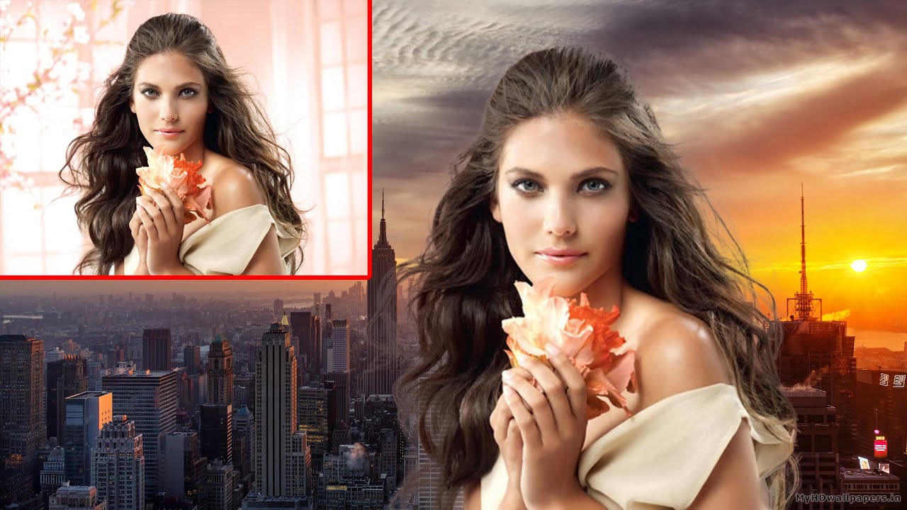 How to remove background with hair in photoshop by P media - YouTube
