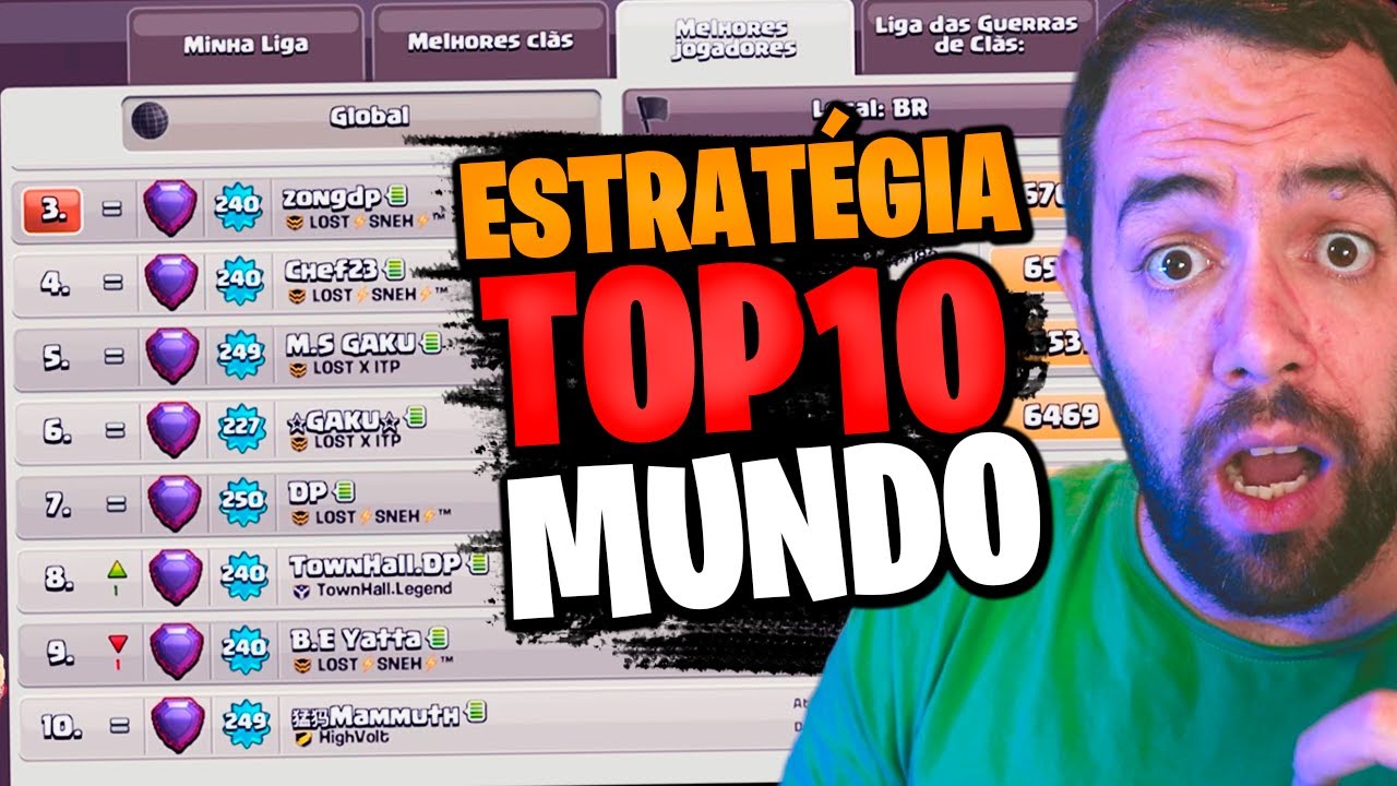 REVELADA ESTRATÉGIA DO TOP 10 MELHOR DO MUNDO PUSH CLASH OF CLANS - YouTube