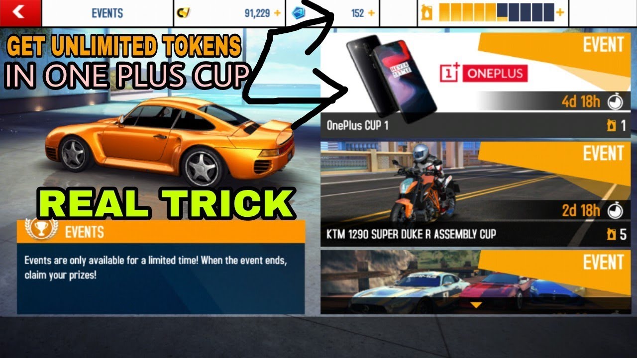 How to Get Unlimited Asphalt Tokens in OnePlus Asphalt Cup (REAL TRICK ...