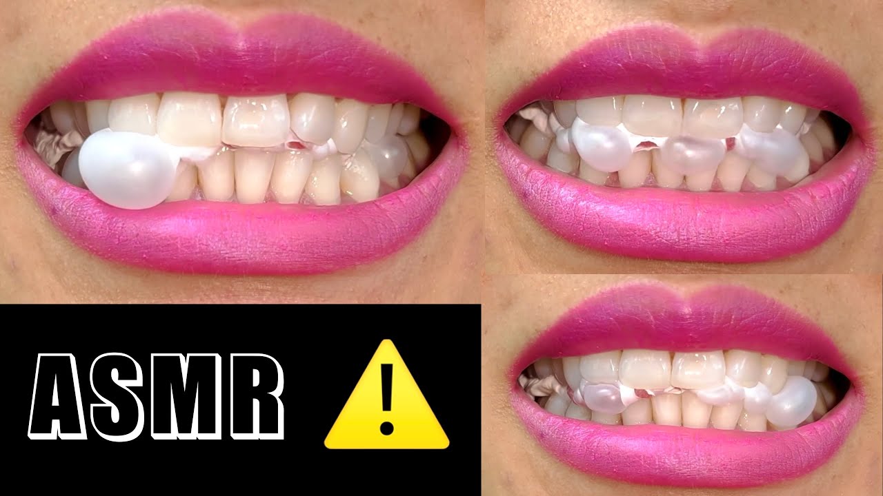 ADDICTIVE Sounds Popping Tiny Bubbles Between Teeth ASMR Bubble Gum ...