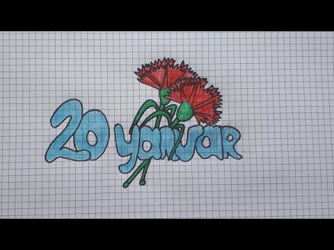 Нарисовать гвоздику☆Qərənfil gülün şəklini çəkmək/ 20 yanvar /qerenfil gülü kağızdan düzəldək