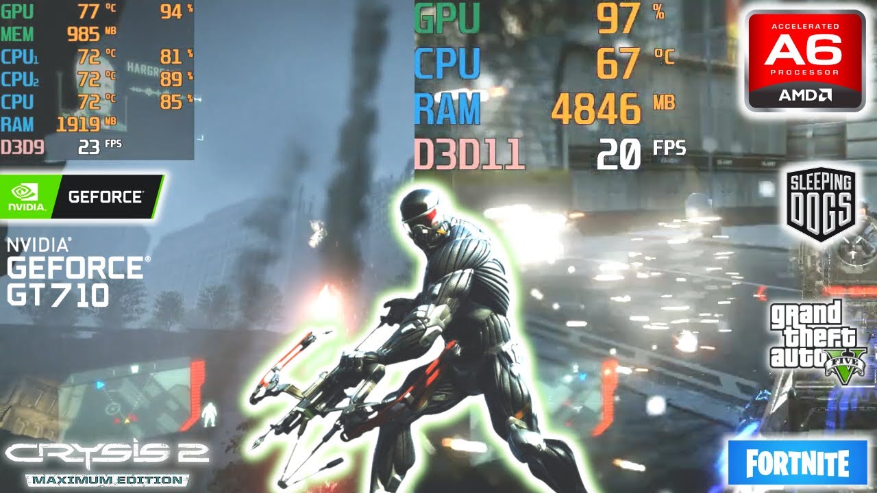 GT 710 vs AMD Radeon R4 Graphics - 5 Games - 2022 - YouTube
