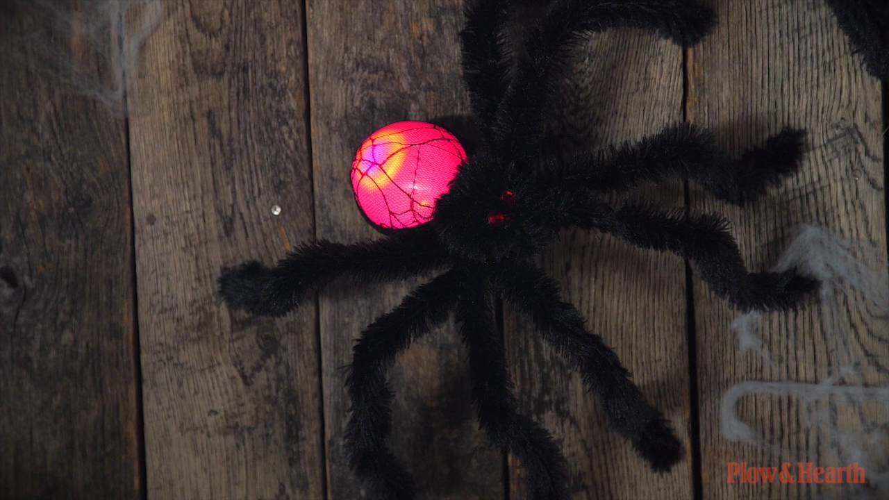 Lighted Color-Changing Spider SKU# 65A23 - Plow & Hearth - YouTube