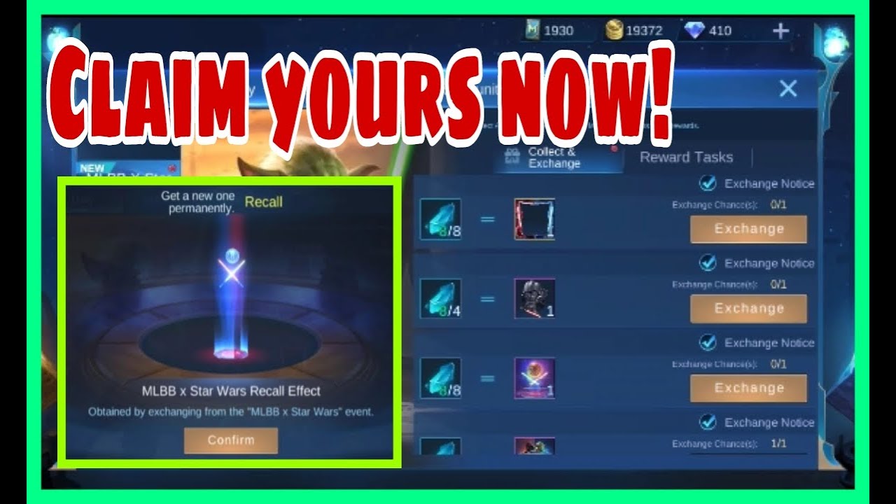 CLAIM YOURS NOW! REWARDS IN MLBB X STARWARS EVENT, MOBILE LEGENDS ...