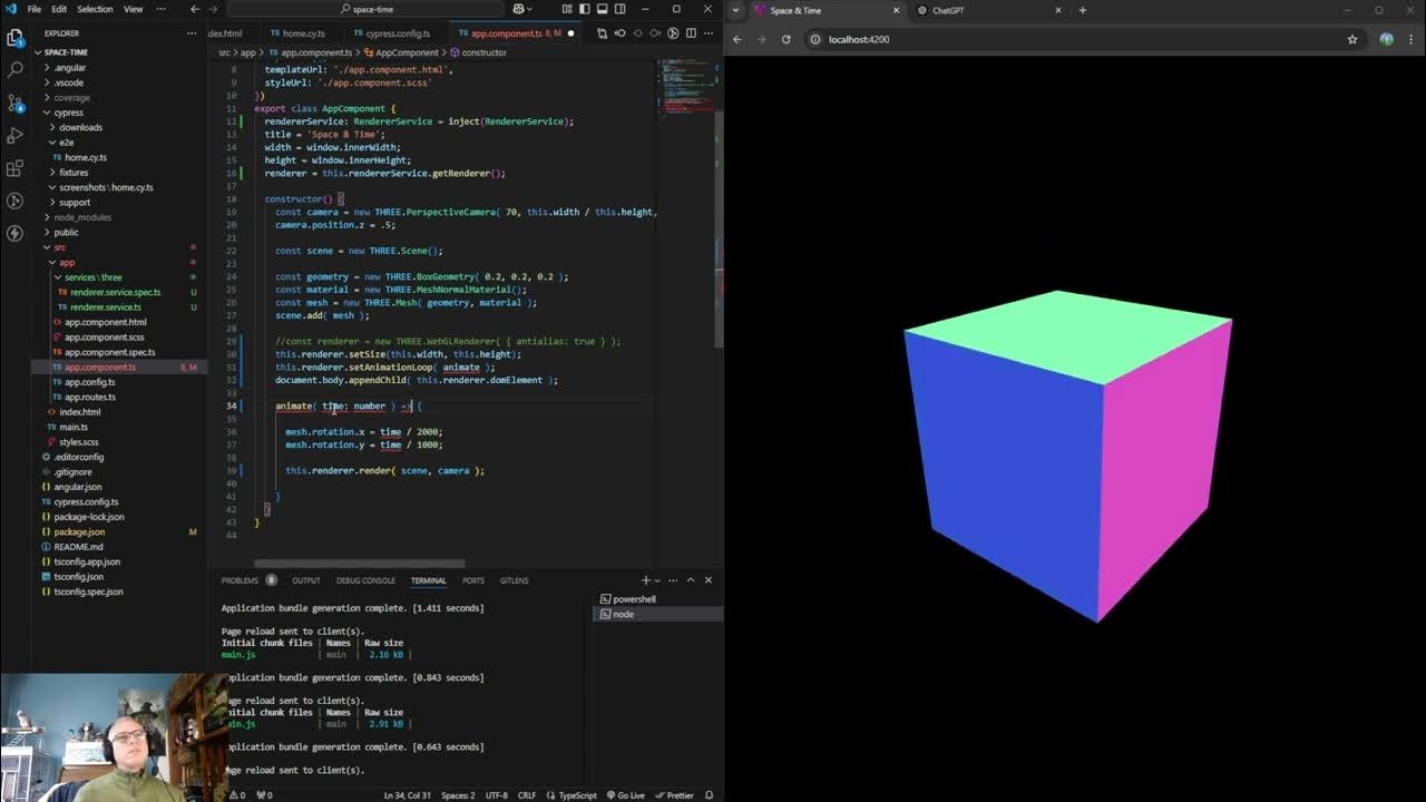 008 ThreeJS and Angular Space And Time Application - Renderer Service - YouTube