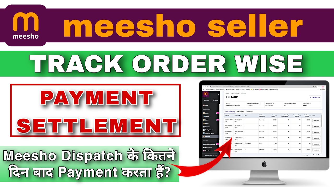 Meesho Seller Track Order Wise Payment Settlement | Meesho Payment ...