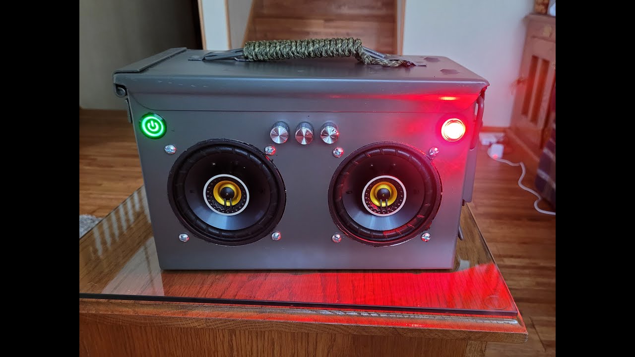 50 Cal J Ammo Can Bluetooth radio build - YouTube