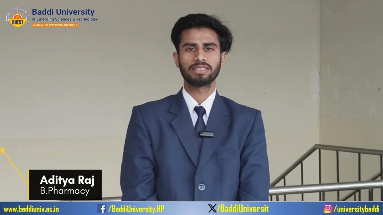 Mr. Aditya Raj , Student of B Pharmacy , Baddi University has been placed in Macleods Pharma ...