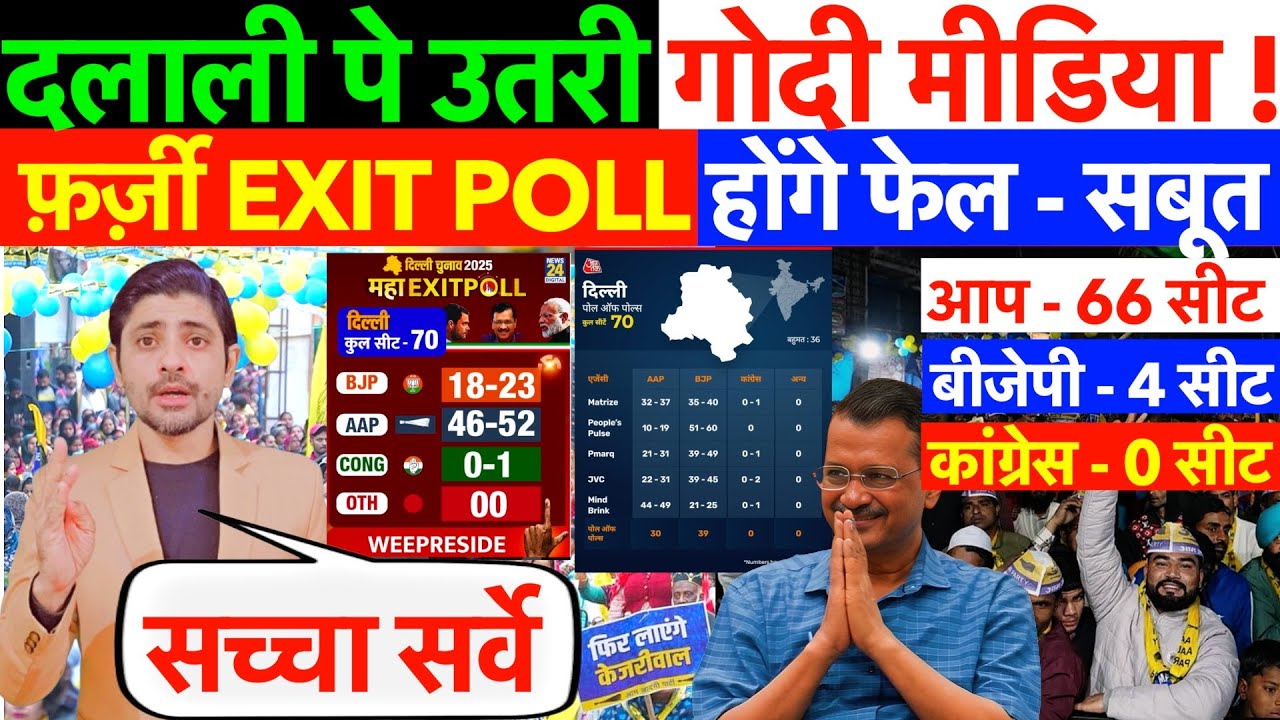 EXIT POLL : दलाली पे उतरी गोदी मीडिया, EXIT POLL होंगे फेल - केजरीवाल ...