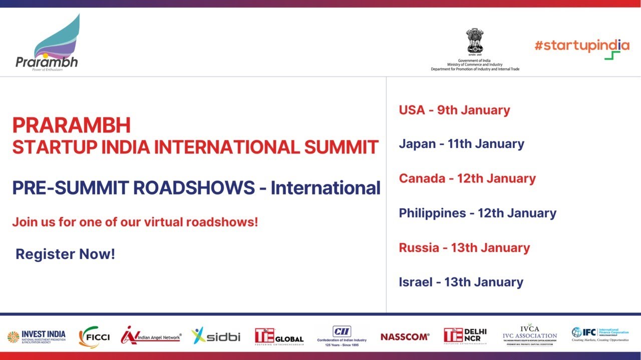 International Roadshow for Prarambh: Startup India International Summit ...
