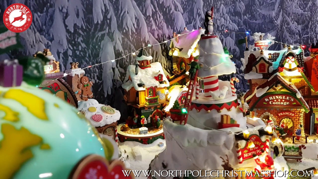 Lemax Santa's Wonderland Village North Pole Christmas Shop - YouTube
