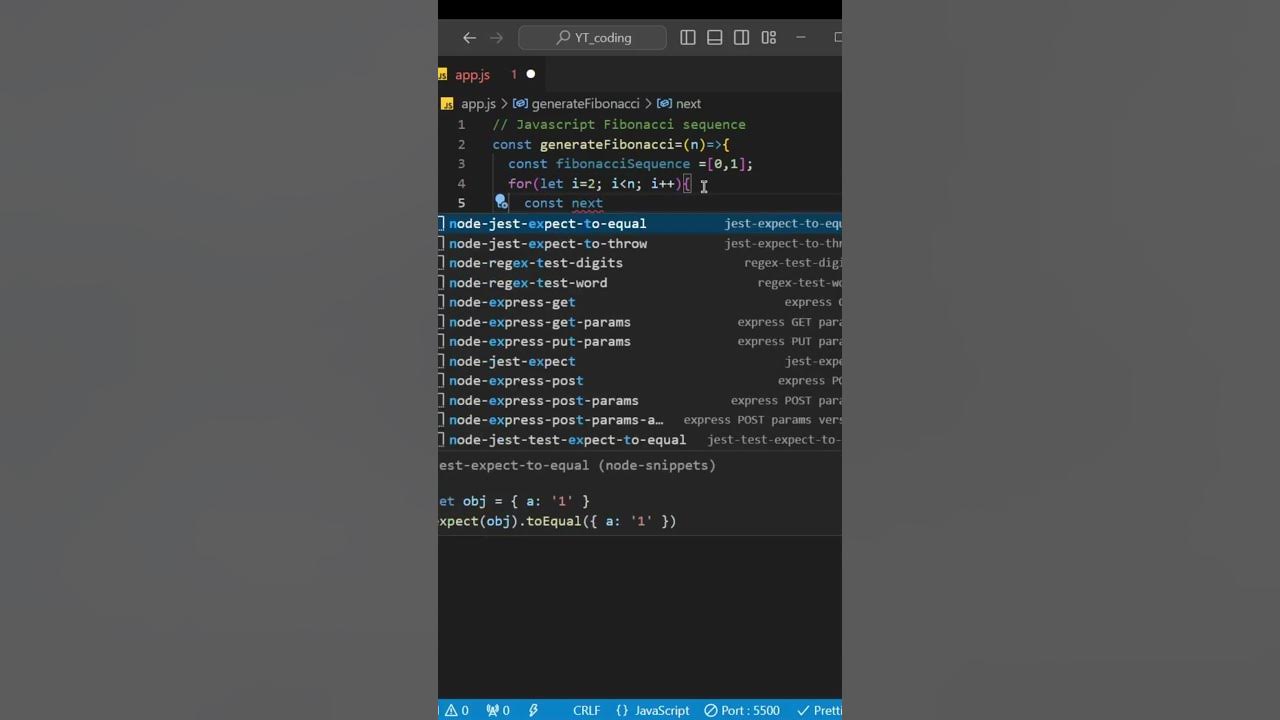 Javascript Problem Solving Fibonacci Series Unleashed Shorts Coding Javascript Youtube