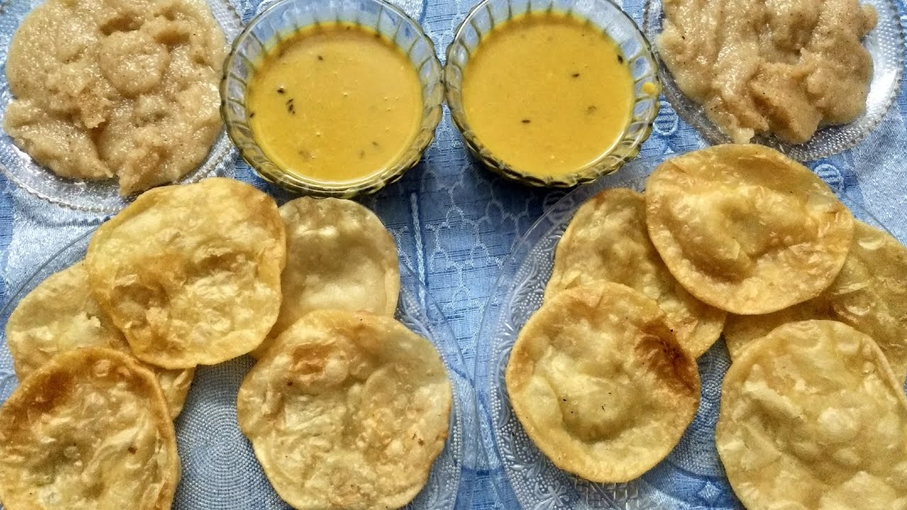 Chana Dal + Puri + Halwa Eating Challenge | Luchi , Cholar Daal Eating ...