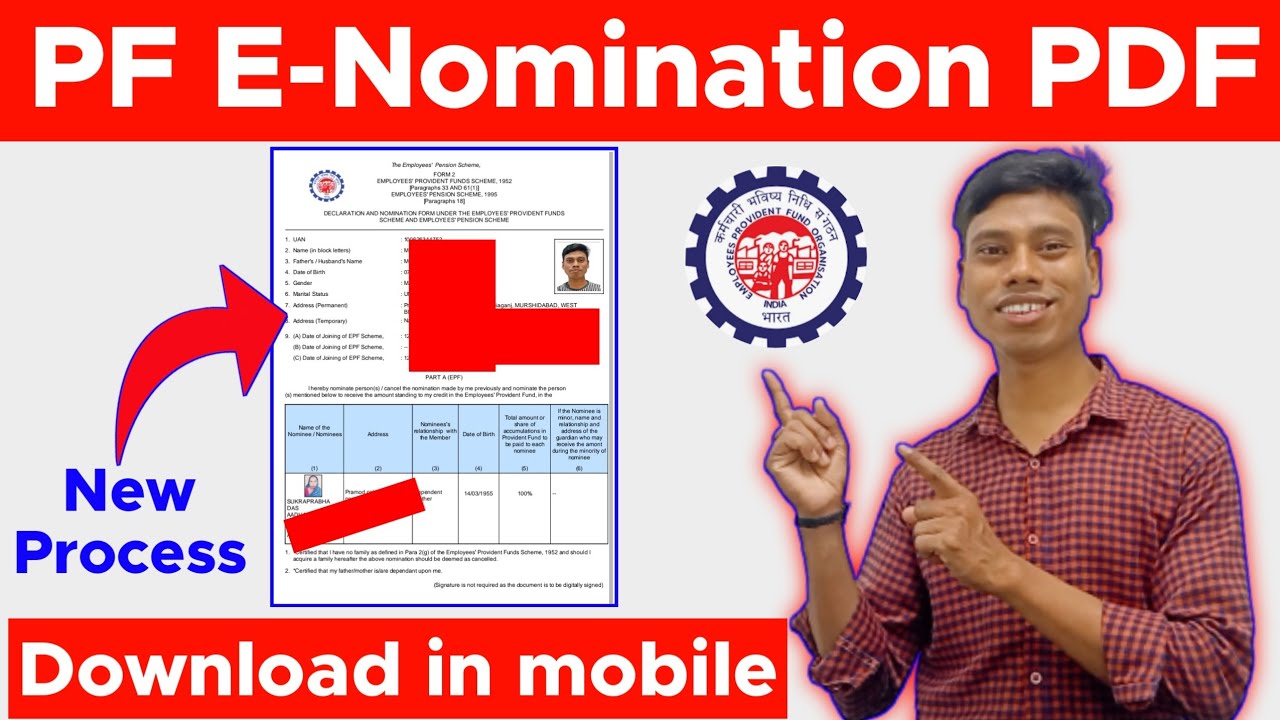 PF E-Nomination Download|Nominee pdf kaise Download kare ...