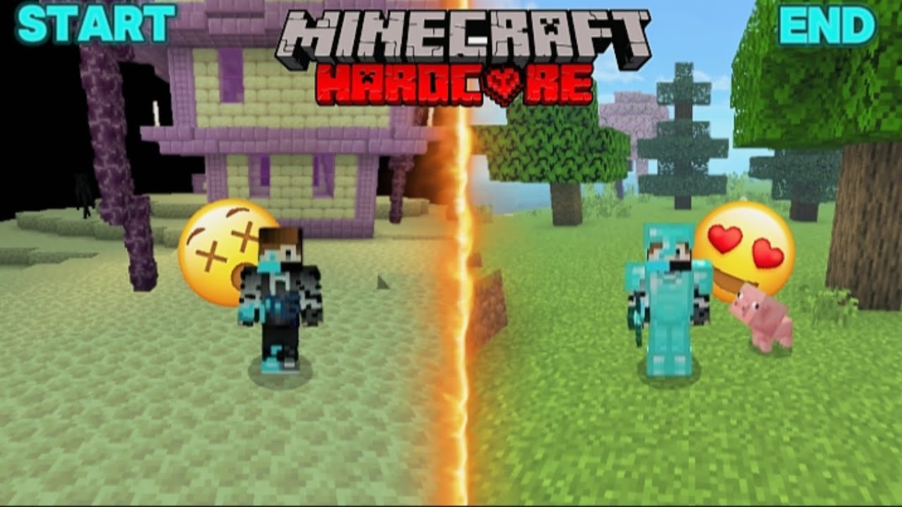 I TRY TO BEAT MINECRAFT HARDCORE BACKWARDS MINECRAFT POCKET EDITION - YouTube