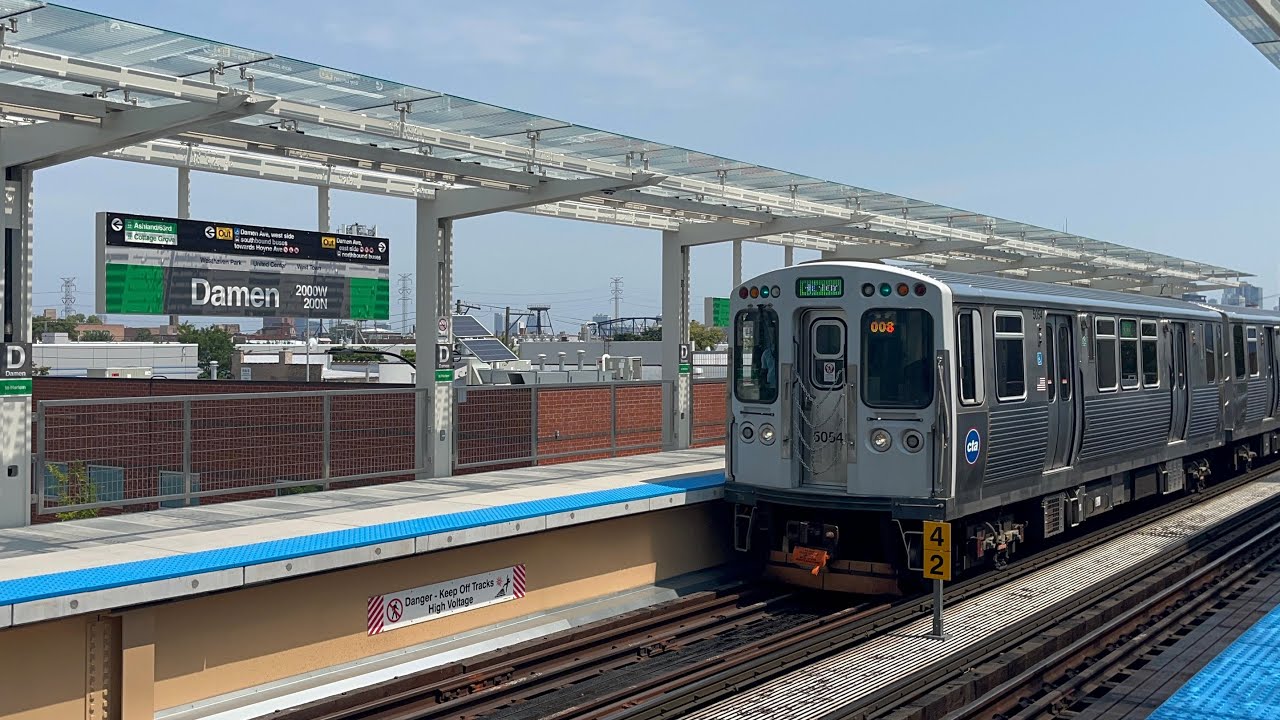 CTA green line ride from Roosevelt to New Damen green line station ...