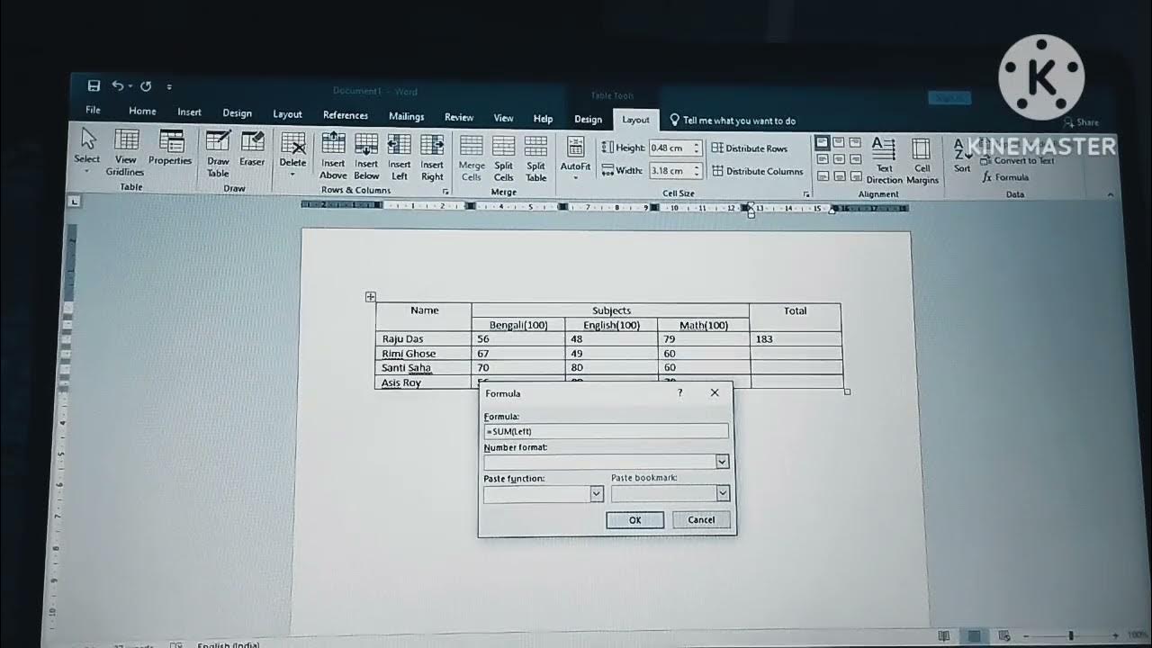 How to create a table in Ms- Word || Learning || Subscribe - YouTube