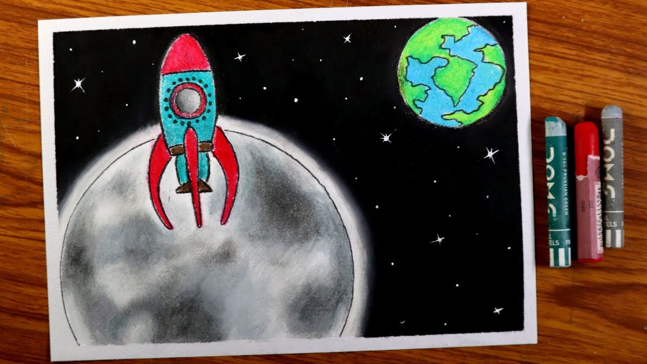 National Moon day poster drawing / Chandra Dinam poster drawing / Moon ...
