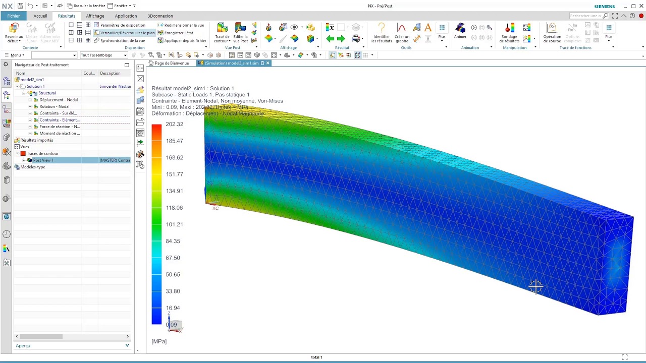16 FEM NX AppliquerForce sur unePartie de la surface francais - YouTube