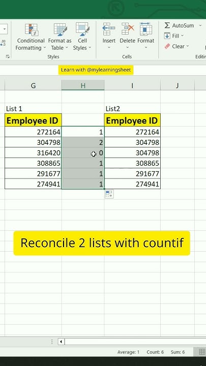 Reconcile 2 lists with countif in excel || How to reconciliation in excel || Excel tips and ...