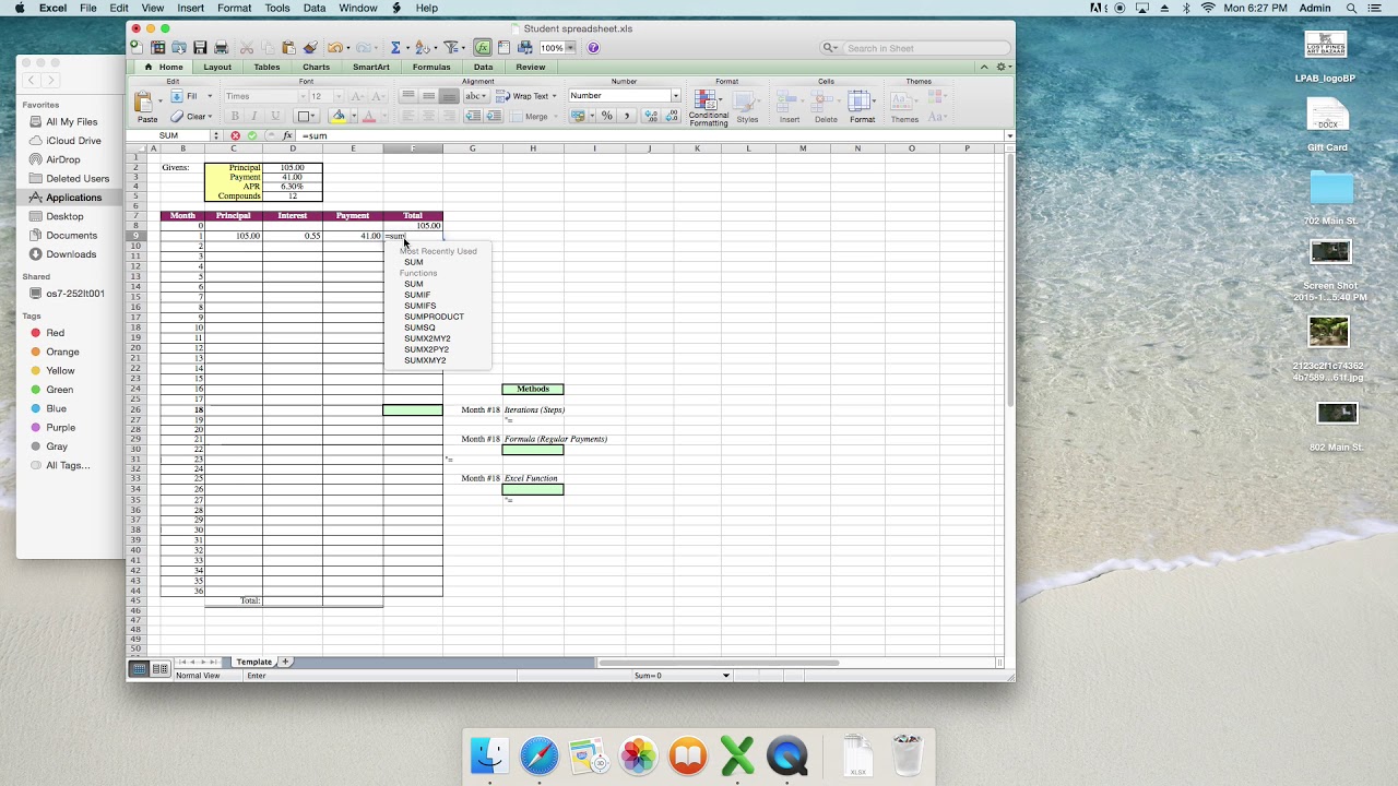 MATH 1332 Excel Project 2 - YouTube